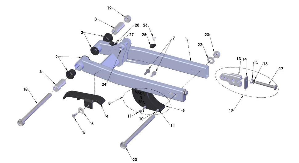 2019 Cobra CX50 P3 - SWINGARM ASSEMBLY – NSC Motosports